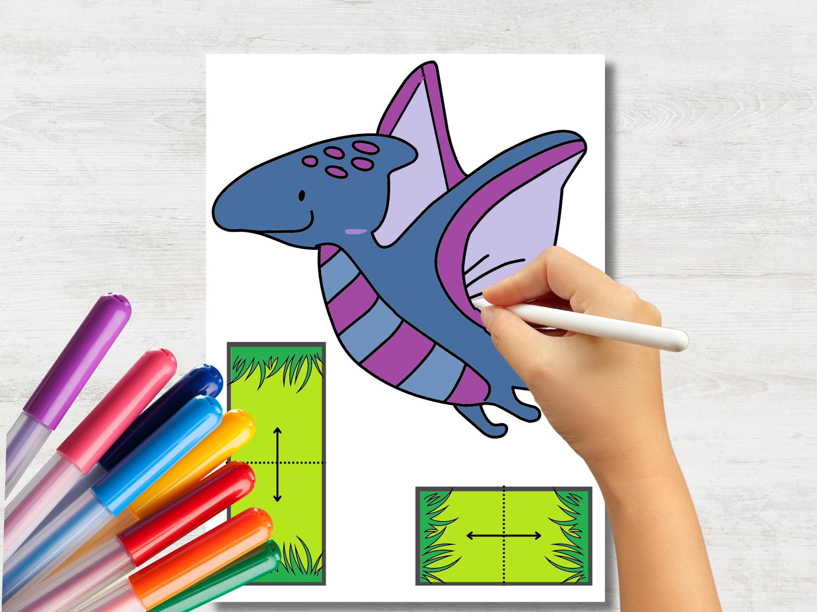 Dinosaur Coloring Pages – Kids' Fine Motor Skills Activity (PDF Pattern ...