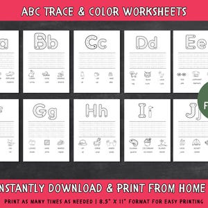 Alphabet Tracing and Coloring Pages for Kids – Letter Writing Practice ...