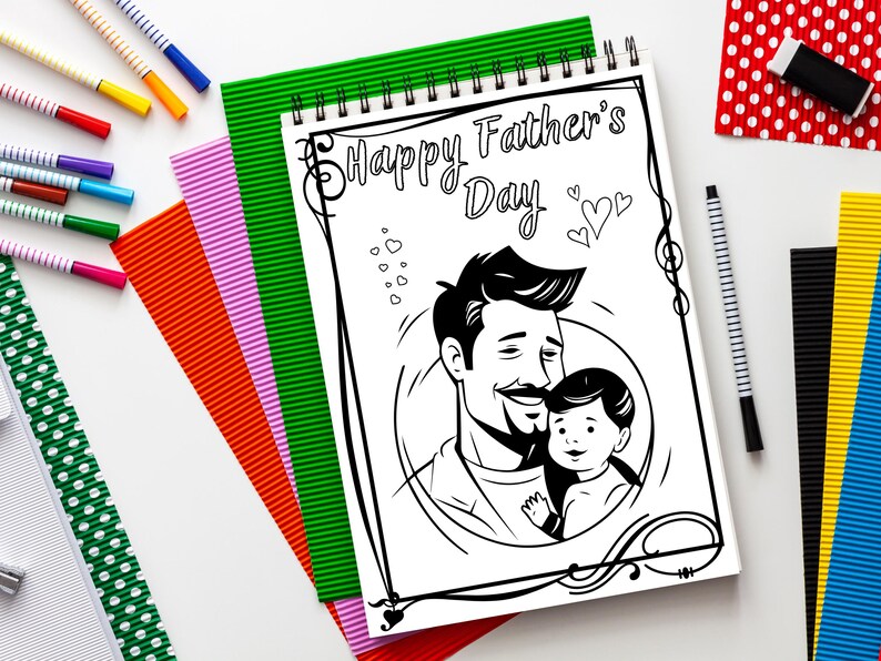 Father’s Day Coloring Pages - Fun Printable Dad Activity | 10-page ...