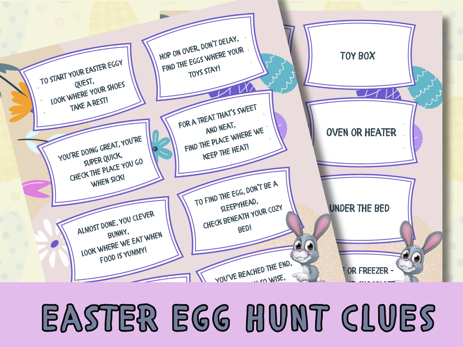 Easter Scavenger Hunt Clues for Kids | Rhyming Clue Cards & Printable ...