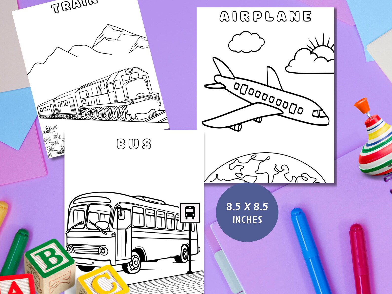 Means of Transport Coloring Pages | 20 Printable Vehicles | Kids ...