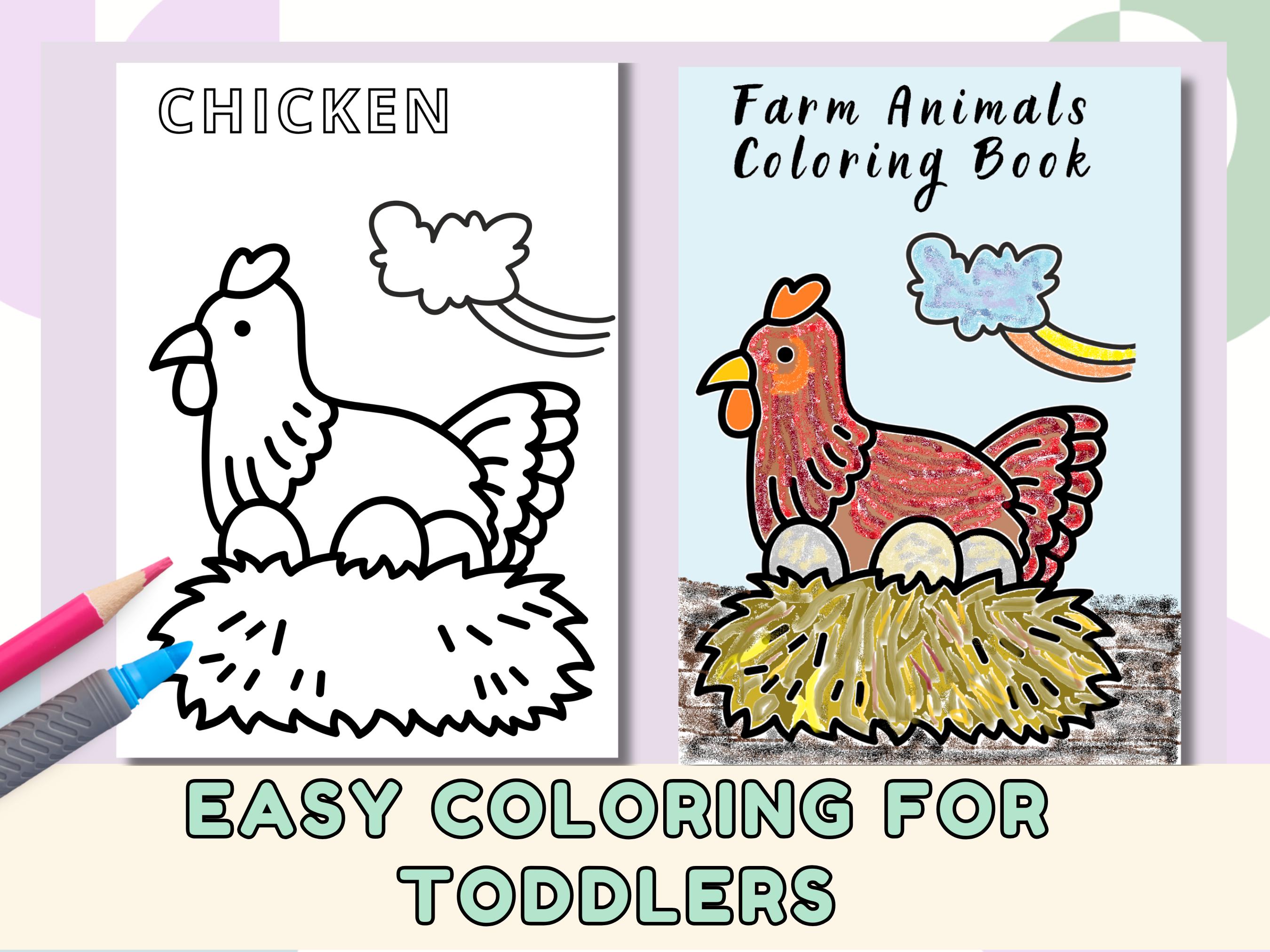 Farm Animals Coloring Pages for Kids; Educational Farm Life Sheets ...
