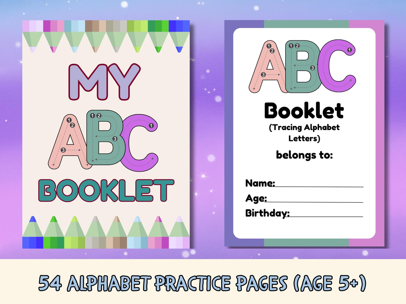 Tracing Alphabet Letters Pages for Kids | Printable ABC Booklet ...