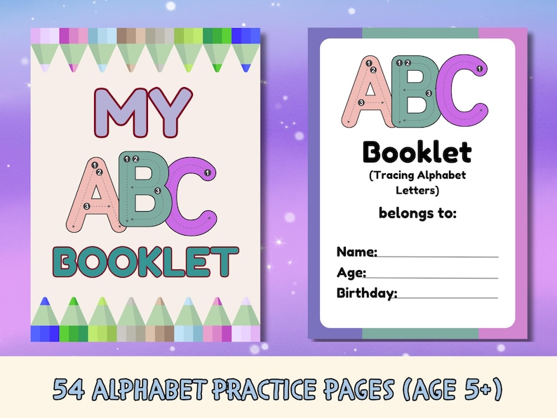 Tracing Alphabet Letters Pages for Kids | Printable ABC Booklet ...