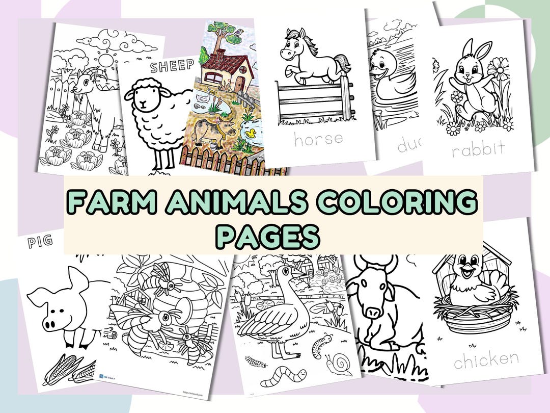 Farm Animals Coloring Pages for Kids; Educational Farm Life Sheets ...