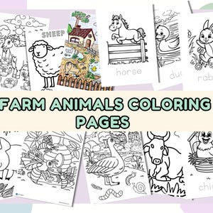 Farm Animals Coloring Pages for Kids; Educational Farm Life Sheets ...