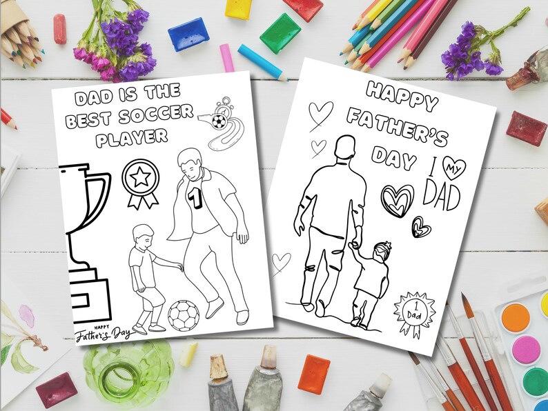 Father’s Day Coloring Pages - Fun Printable Dad Activity | 10-page ...