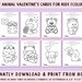 Cute Animal Coloring Cards – Printable Valentine’s Day Cards for Kids ...