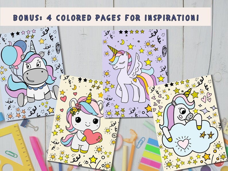 Kawaii Unicorn Coloring Pages Printable | 20 Cute Magical Unicorn ...