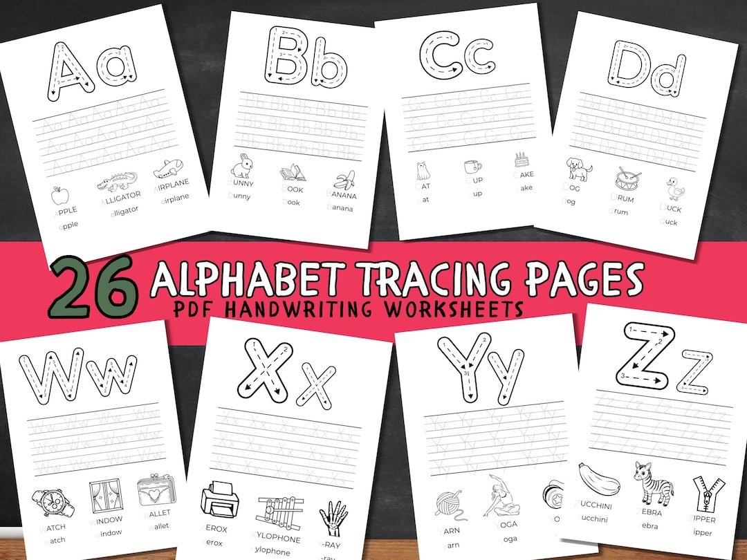Alphabet Tracing and Coloring Pages for Kids – Letter Writing Practice ...