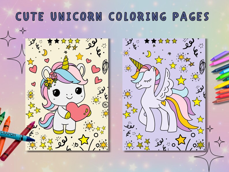 Kawaii Unicorn Coloring Pages Printable | 20 Cute Magical Unicorn ...