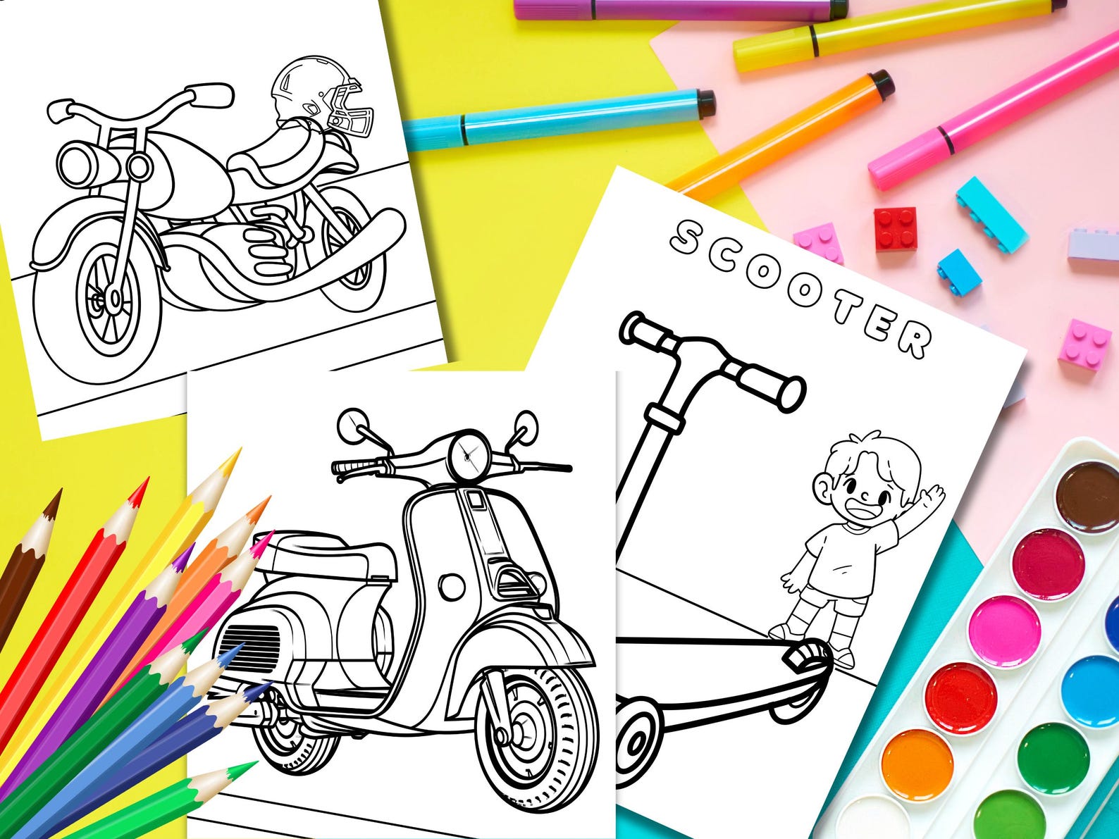 Means of Transport Coloring Pages | 20 Printable Vehicles | Kids ...