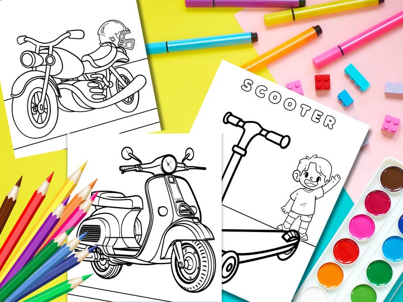 Means of Transport Coloring Pages | 20 Printable Vehicles | Kids ...