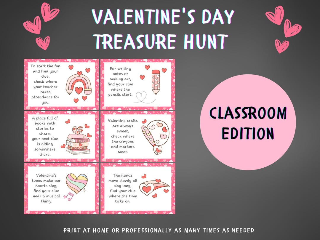 Valentine’s Day Classroom Scavenger Hunt Printable – Fun Valentine’s ...
