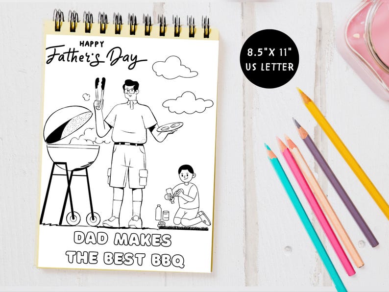 Father’s Day Coloring Pages - Fun Printable Dad Activity | 10-page ...