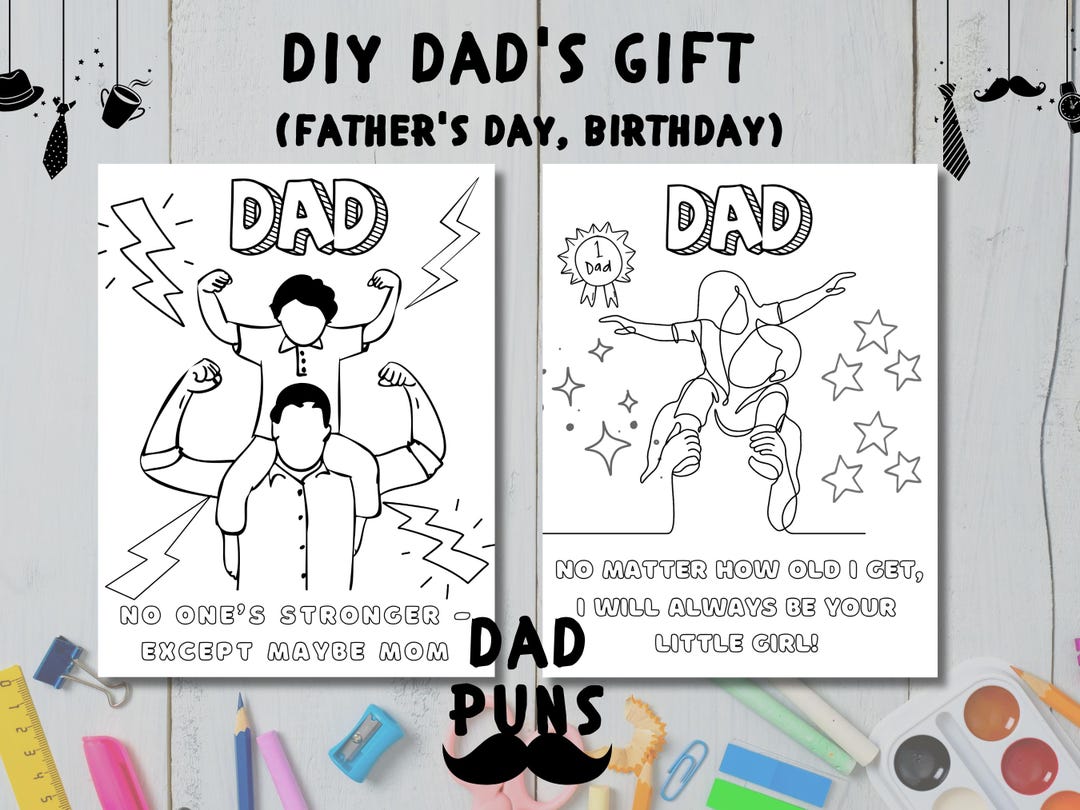 DIY Dad Gift – Funny Father’s Day Coloring Pages – Printable Gift From ...