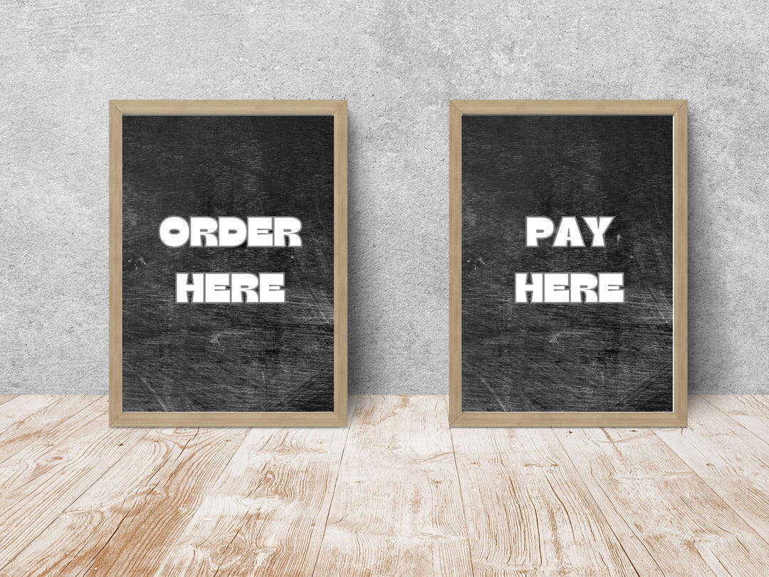 Editable Order Here and Pay Here Sign Templates, Instant Download, Cafe ...