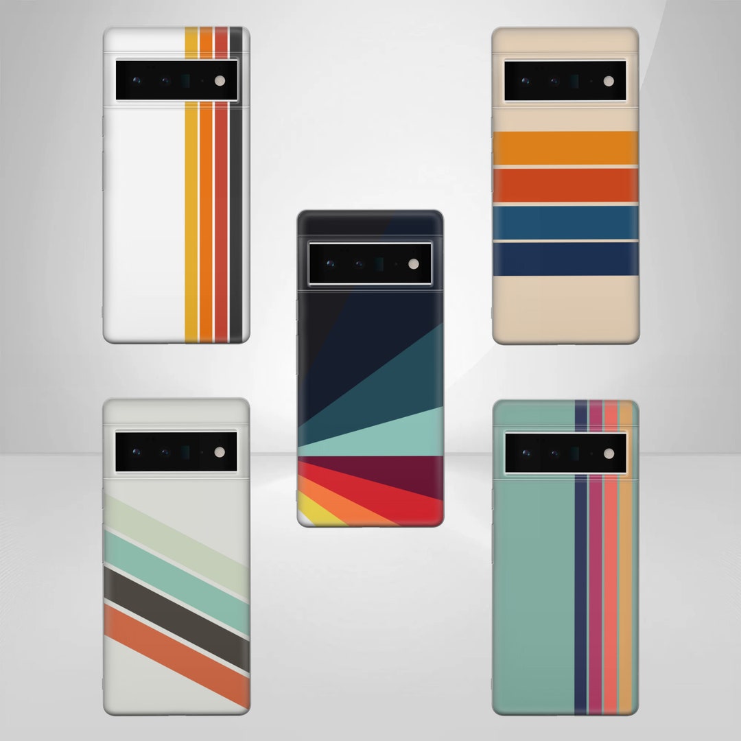 Retro Stripes Phone Case Aesthetic Vintage Cover for Pixel 9 Pro 8 7A ...