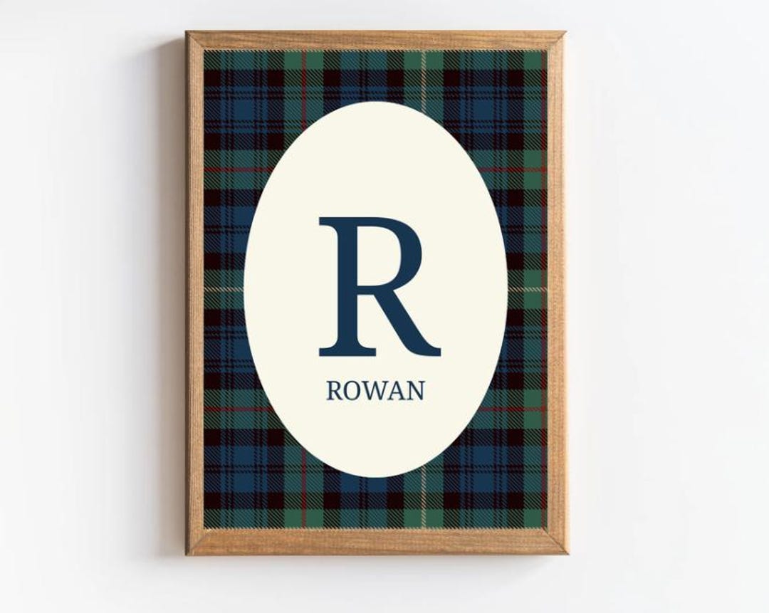Preppy Plaid Name Sign | Editable Monogram Nursery Wall Art | Canva ...