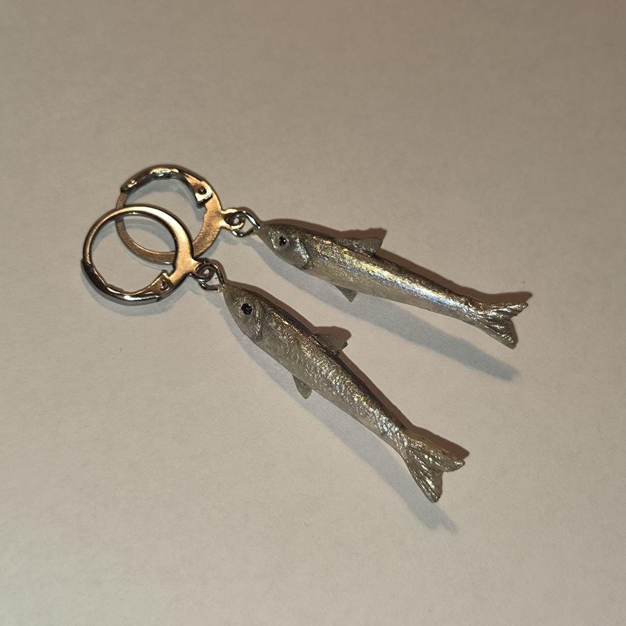 Fish Earrings ~ Sirencore Accessory ~ Tiny Anchovy Marine Earrings ...