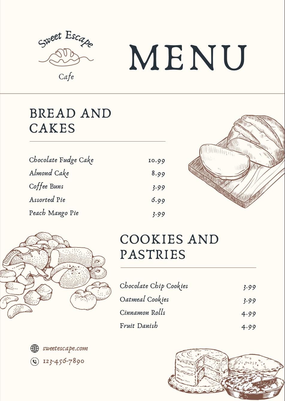 Bakery Menu Pricelist, Bakery Menu, Bakery Menu Template Canva, Home ...