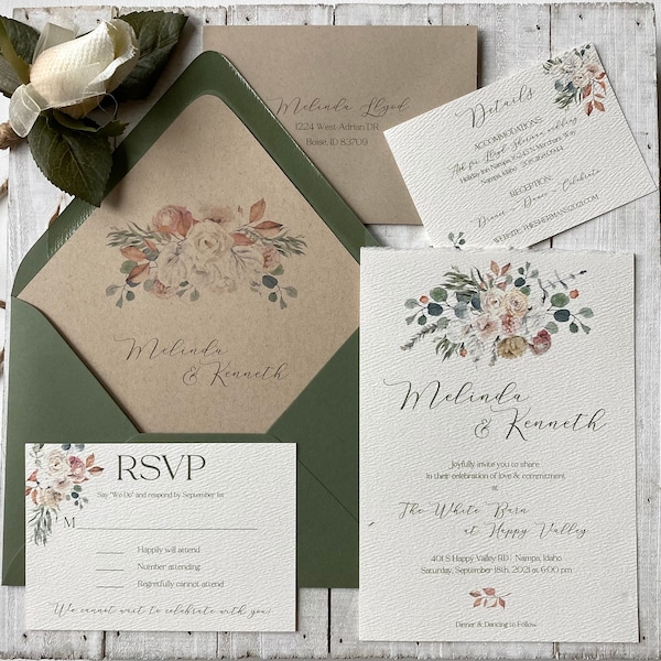 Kraft Wedding Invitation - Etsy