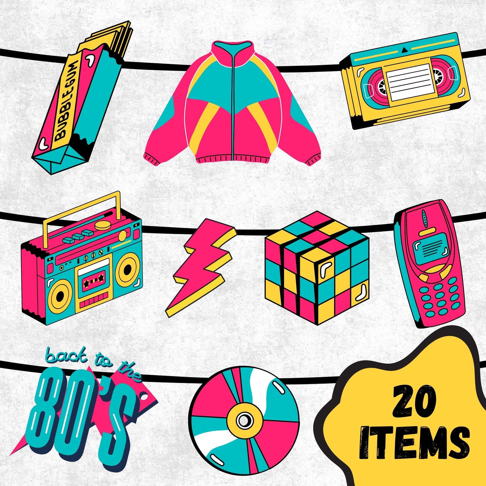 80s Party Decoration,80s Party Banner, 80s Themeparty,80s Birthdayparty ...