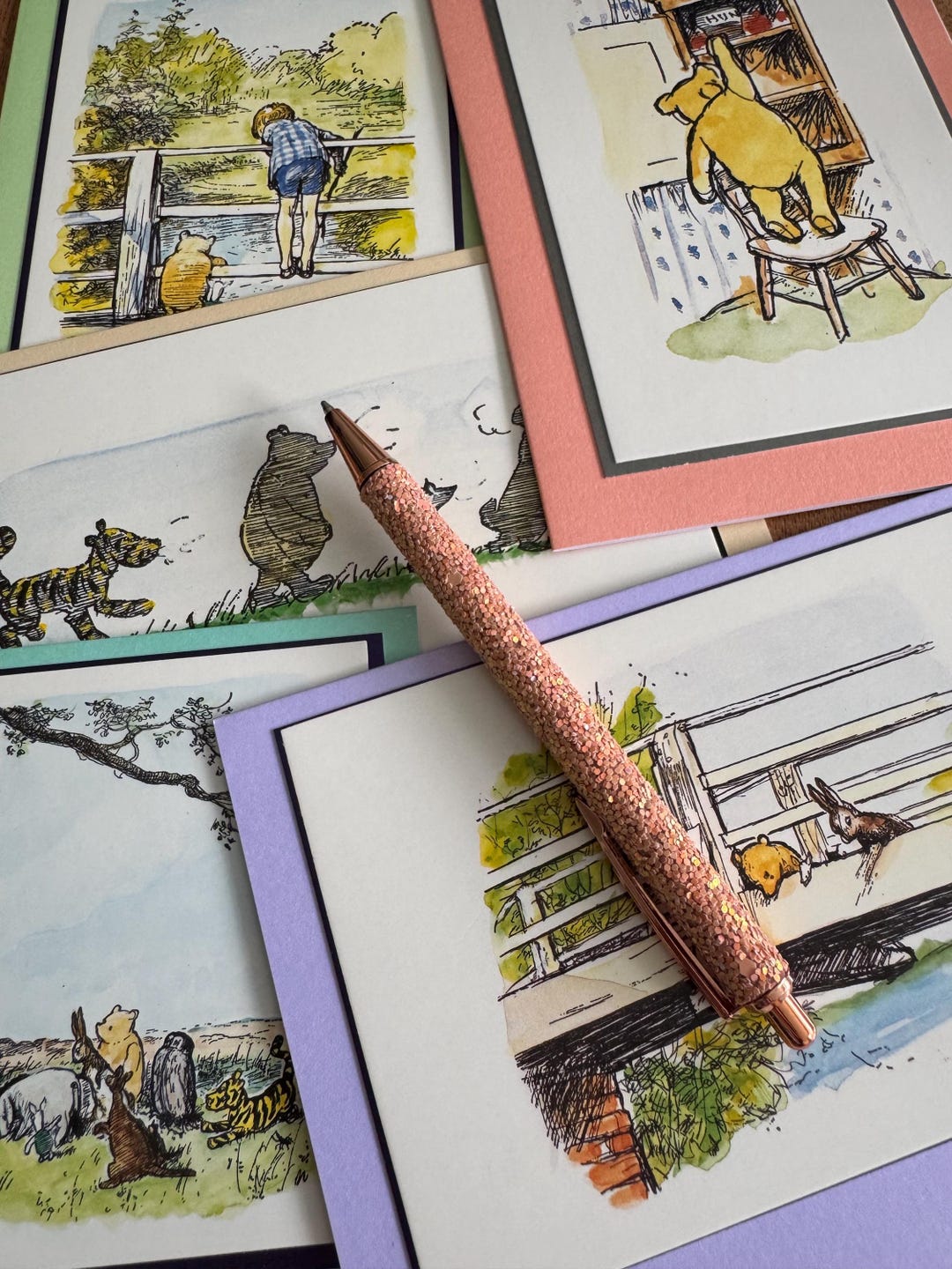 Set of 5 Vintage Winnie the Pooh Cards | Blank Inside | General ...