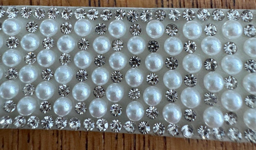 Self-adhesive Rhinestone and Pearl Ribbon | 2 Widths Available | Bling ...