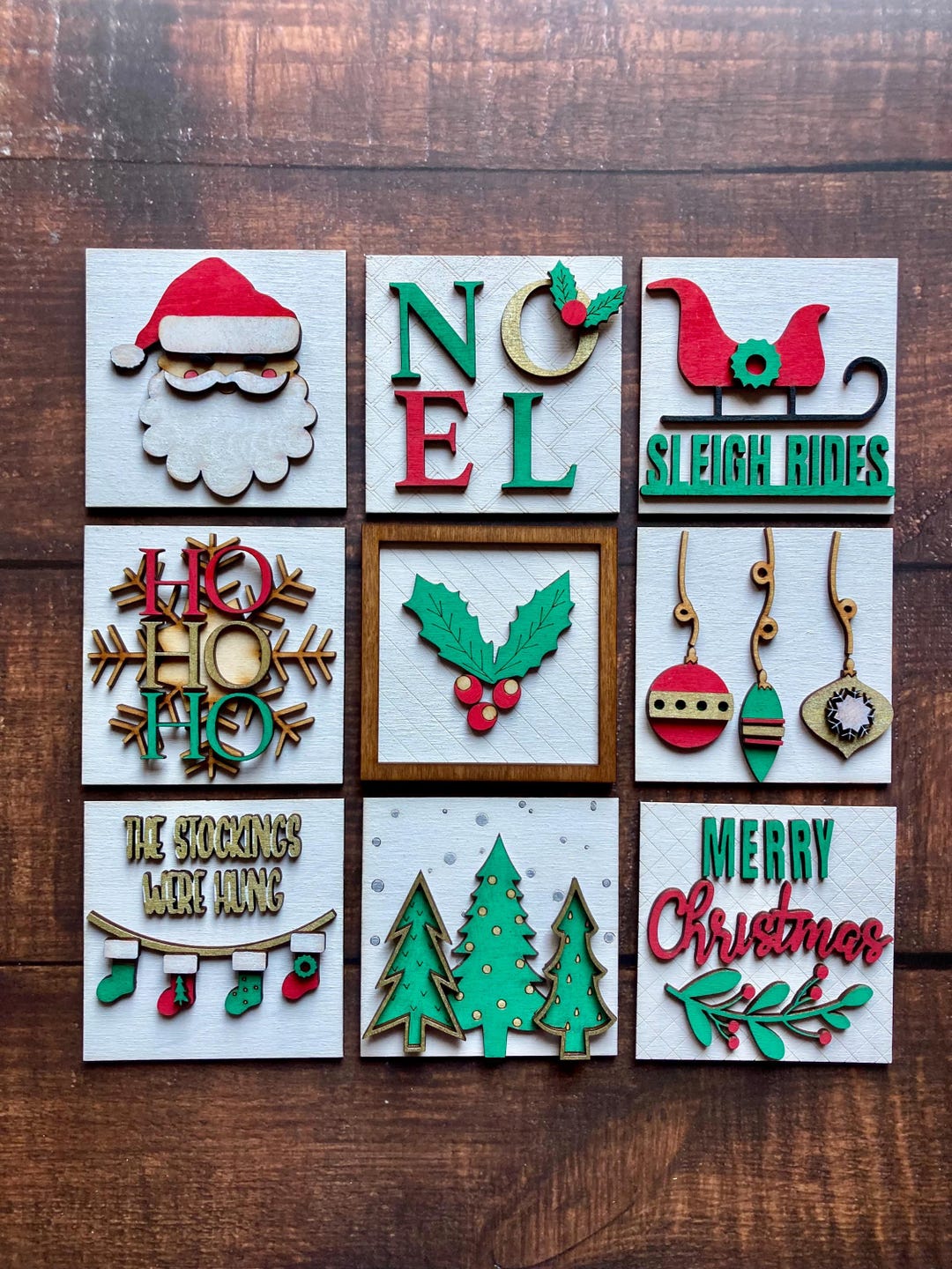 CHRISTMAS Interchangeable Tiles for MINI Leaning Ladder or Sign ...