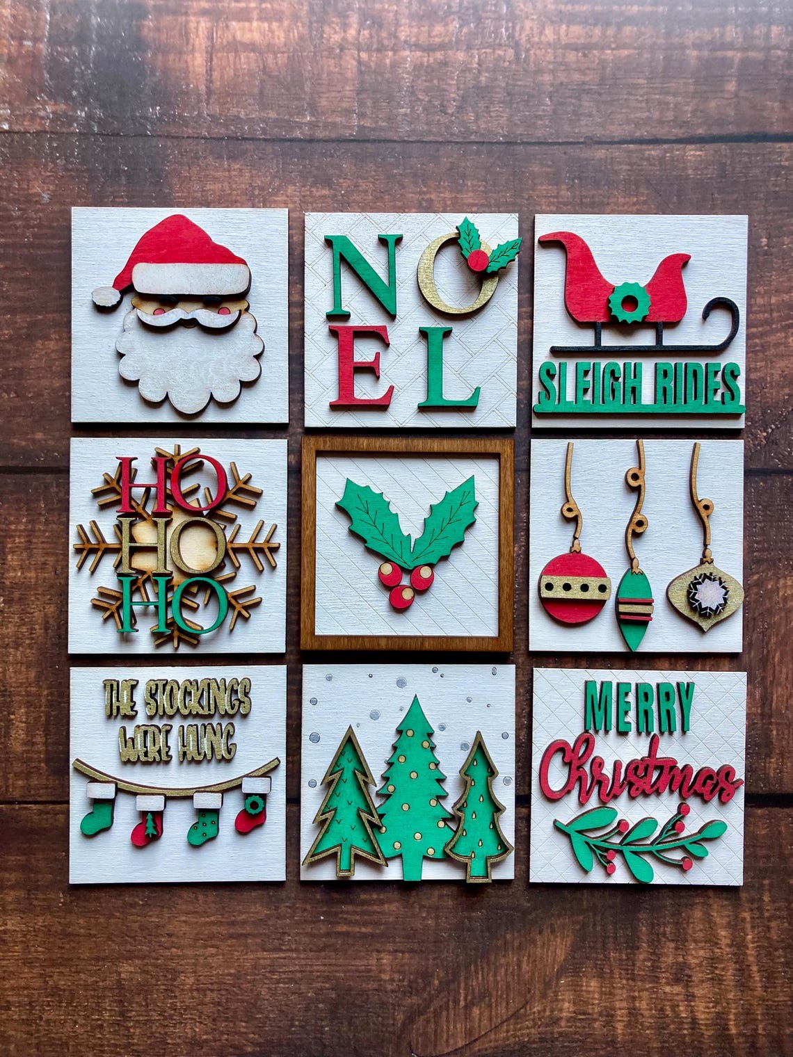 CHRISTMAS Interchangeable Tiles for MINI Leaning Ladder or Sign ...