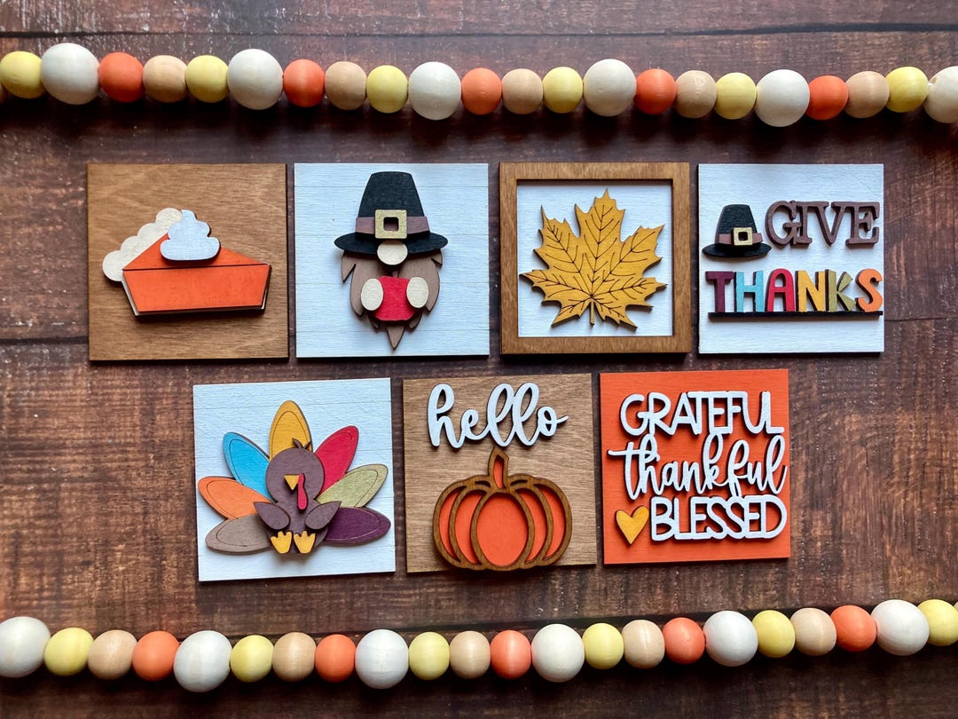 THANKSGIVING Interchangeable Tiles for MINI Leaning Ladder or Sign ...