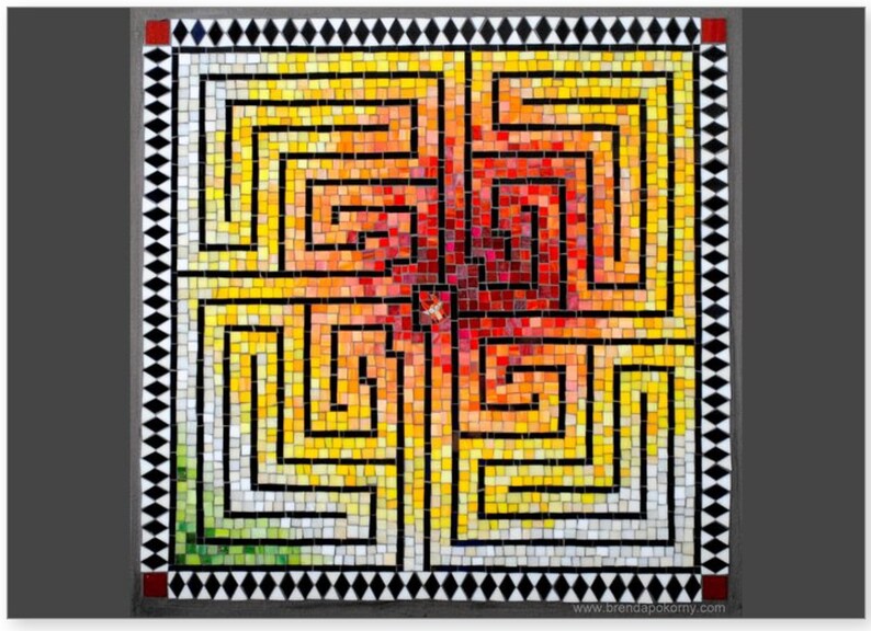 Note Cards Set Mosaic Labyrinth Art Greeting Cards - Etsy