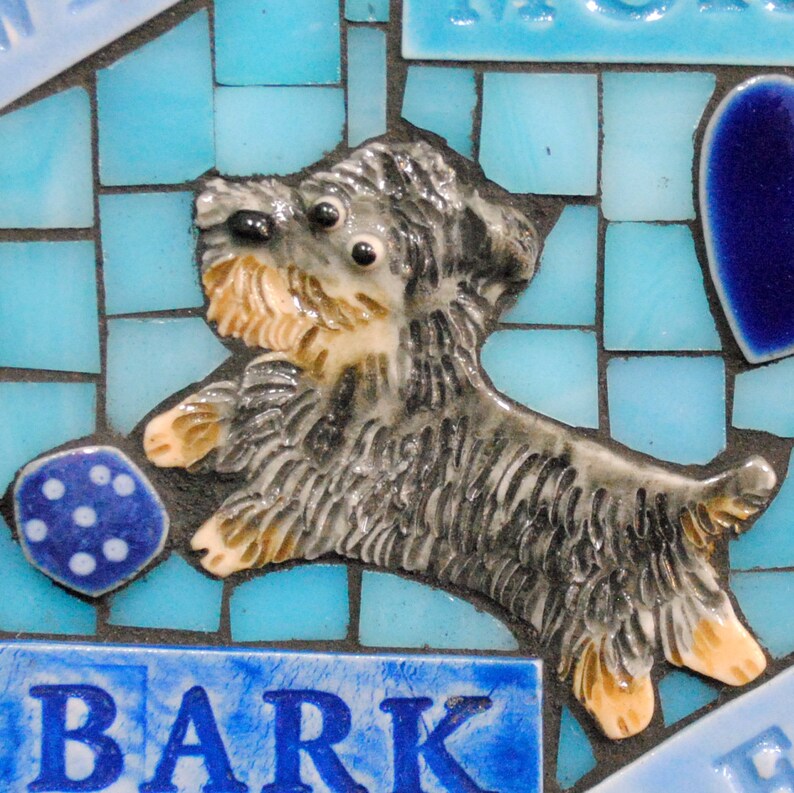 Wag More Bark Less Yorkshire Terrier Mini Mosaic Art by Brenda - Etsy