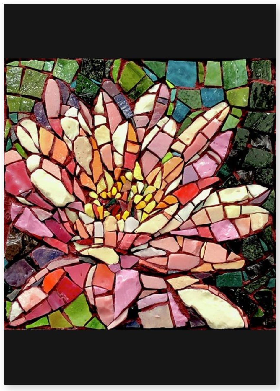 Note Cards Set of 5 Floral Mosaic Images of My Artwork Blank Inside ...