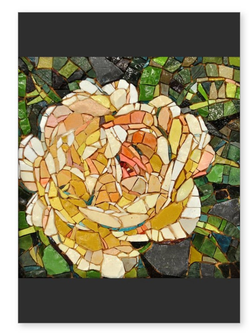 Note Cards Set of 5 Floral Mosaic Images of My Artwork Blank Inside ...