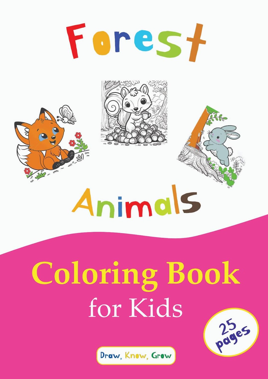 25 Cute Forest Animals Coloring Book Pages for Kids (homeschool ...
