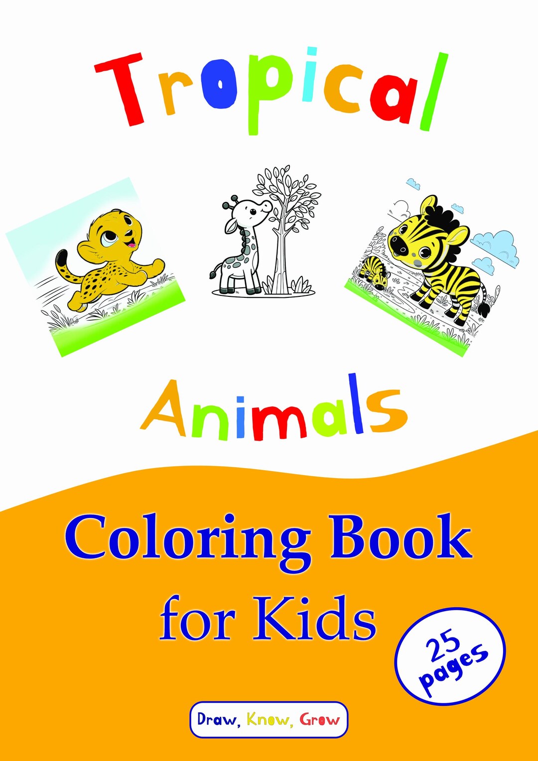 25 Cute Tropical Animals Coloring Book Pages for Kids (homeschool ...