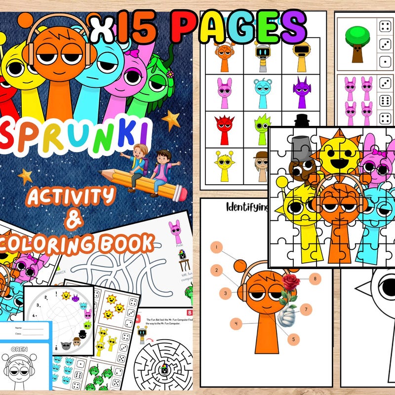 Sprunki Coloring Pages - Etsy