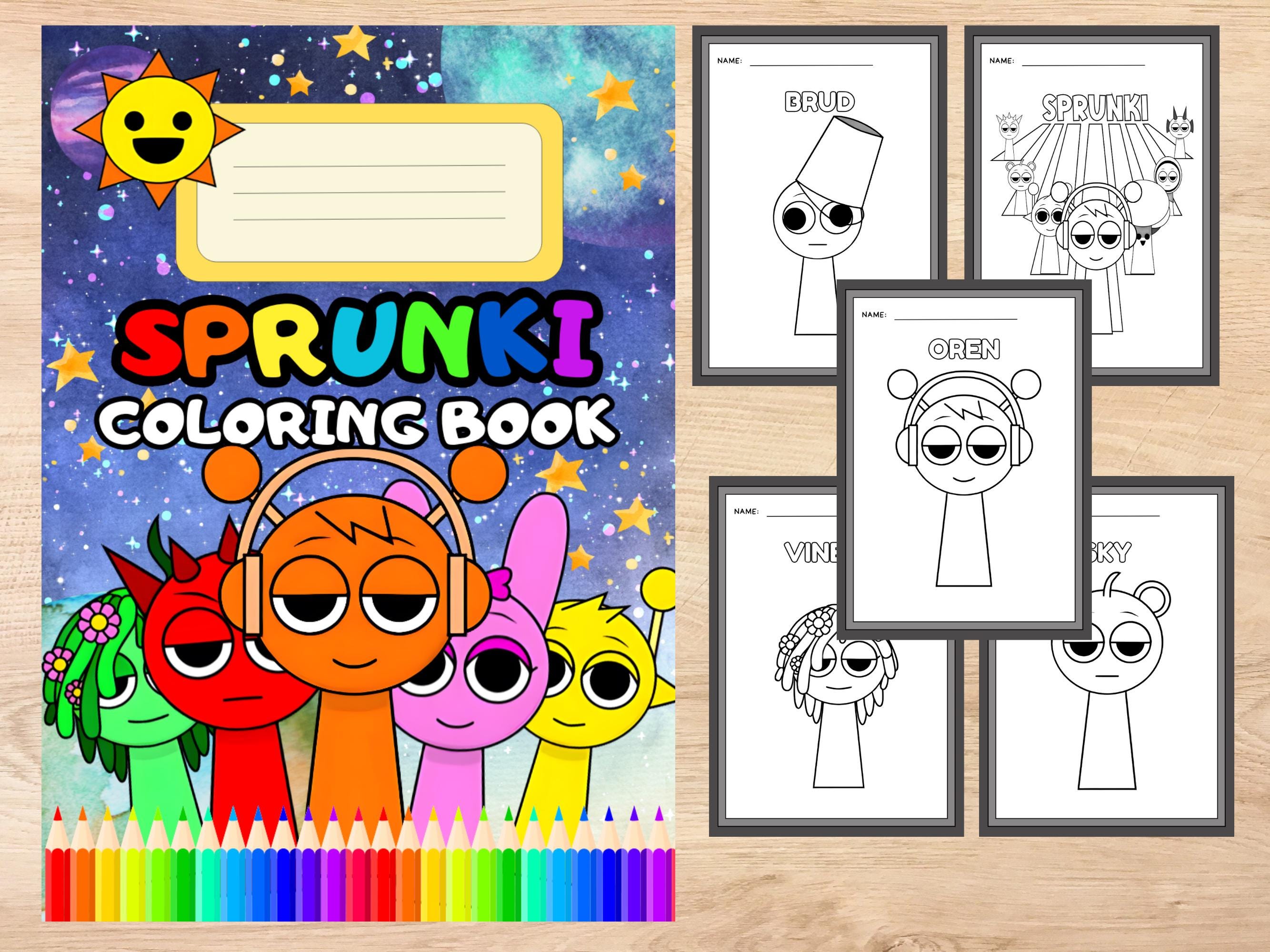 20 Sprunki Characters Printable Coloring Pages A4 Coloring Book Kids ...