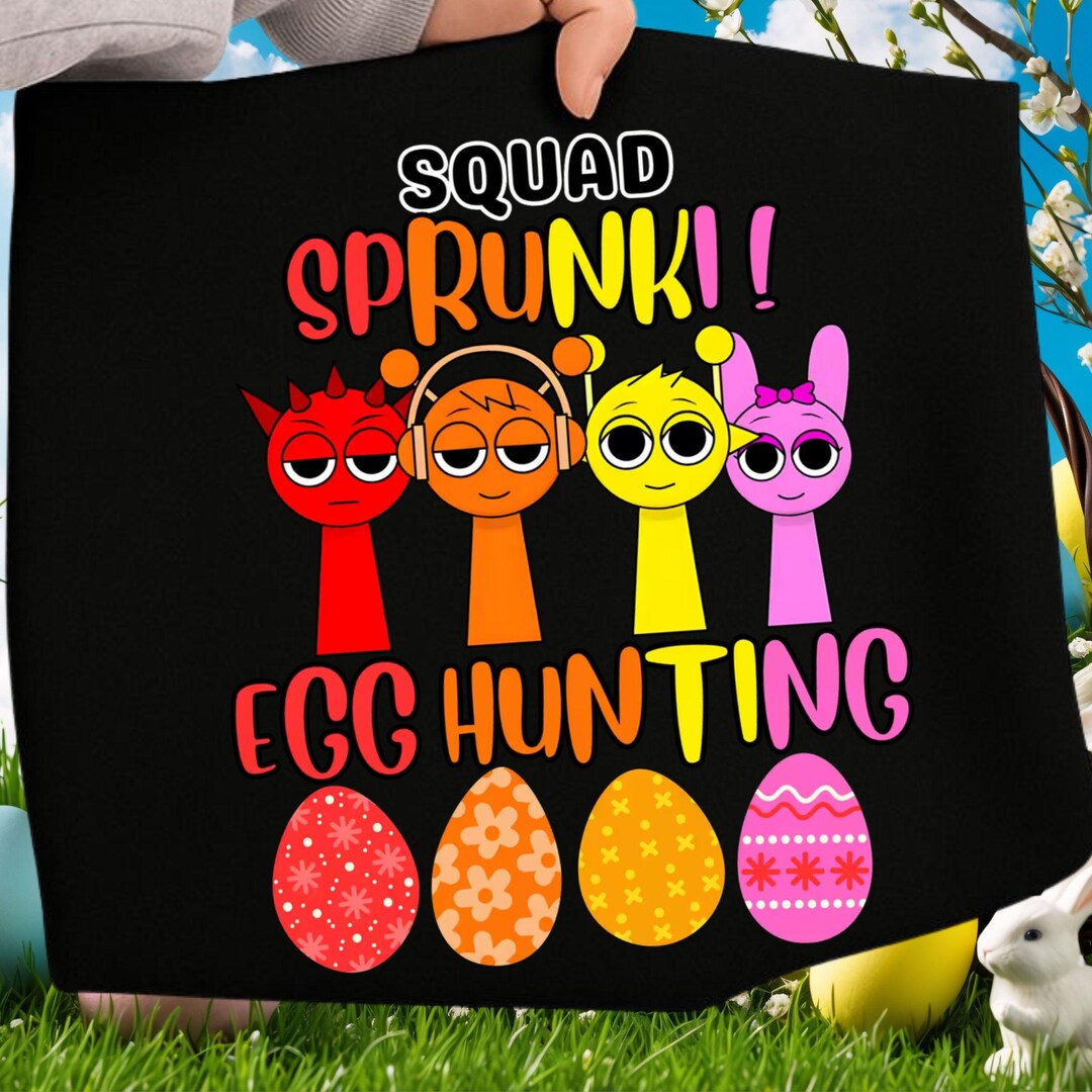 Sprunki Easter Shirt Design PNG, Sprunki Easter Egg Hunt Kids, Sprunki ...