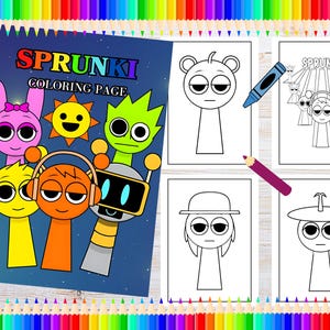 Sprunki Characters Coloring Book: 20 Printable Pages (PDF Download) - Etsy