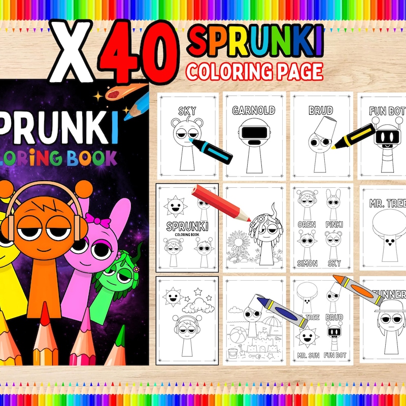 Sprunki Characters Coloring - Etsy Canada
