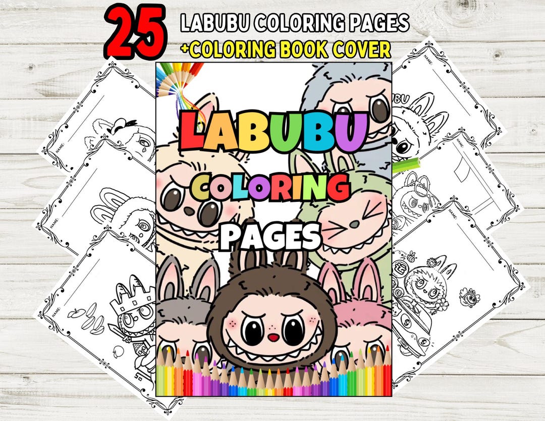 Labubu Coloring 25 Characters Printable Coloring Pages - Cute Labubu ...
