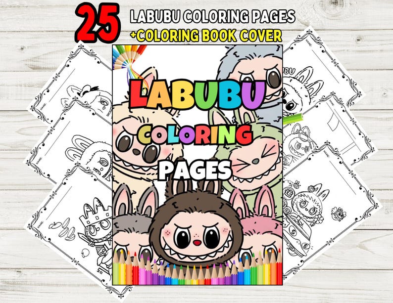 Labubu Coloring 25 Characters Printable Coloring Pages - Cute Labubu ...