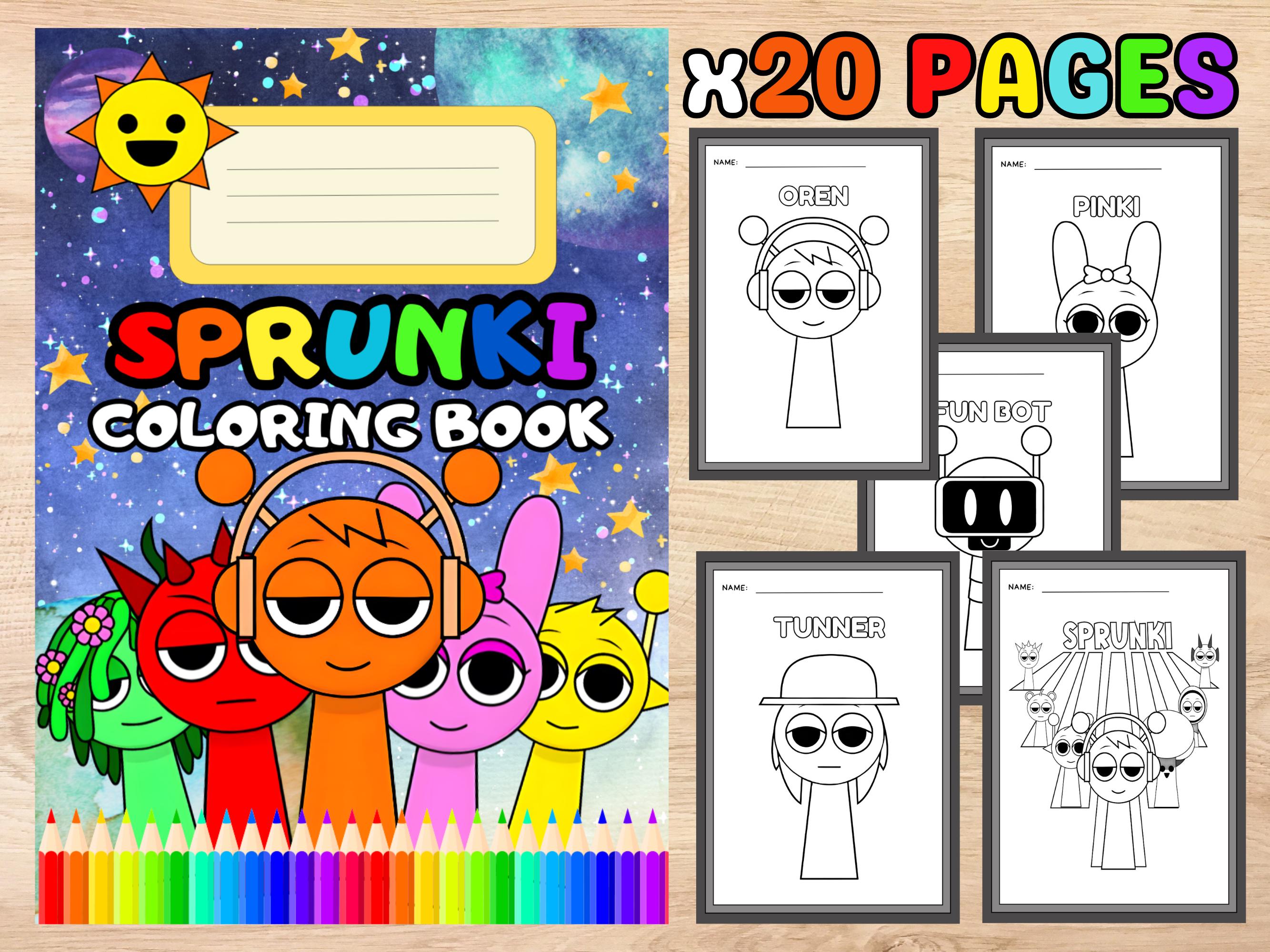 20 Sprunki Characters Printable Coloring Pages A4 Coloring Book Kids ...
