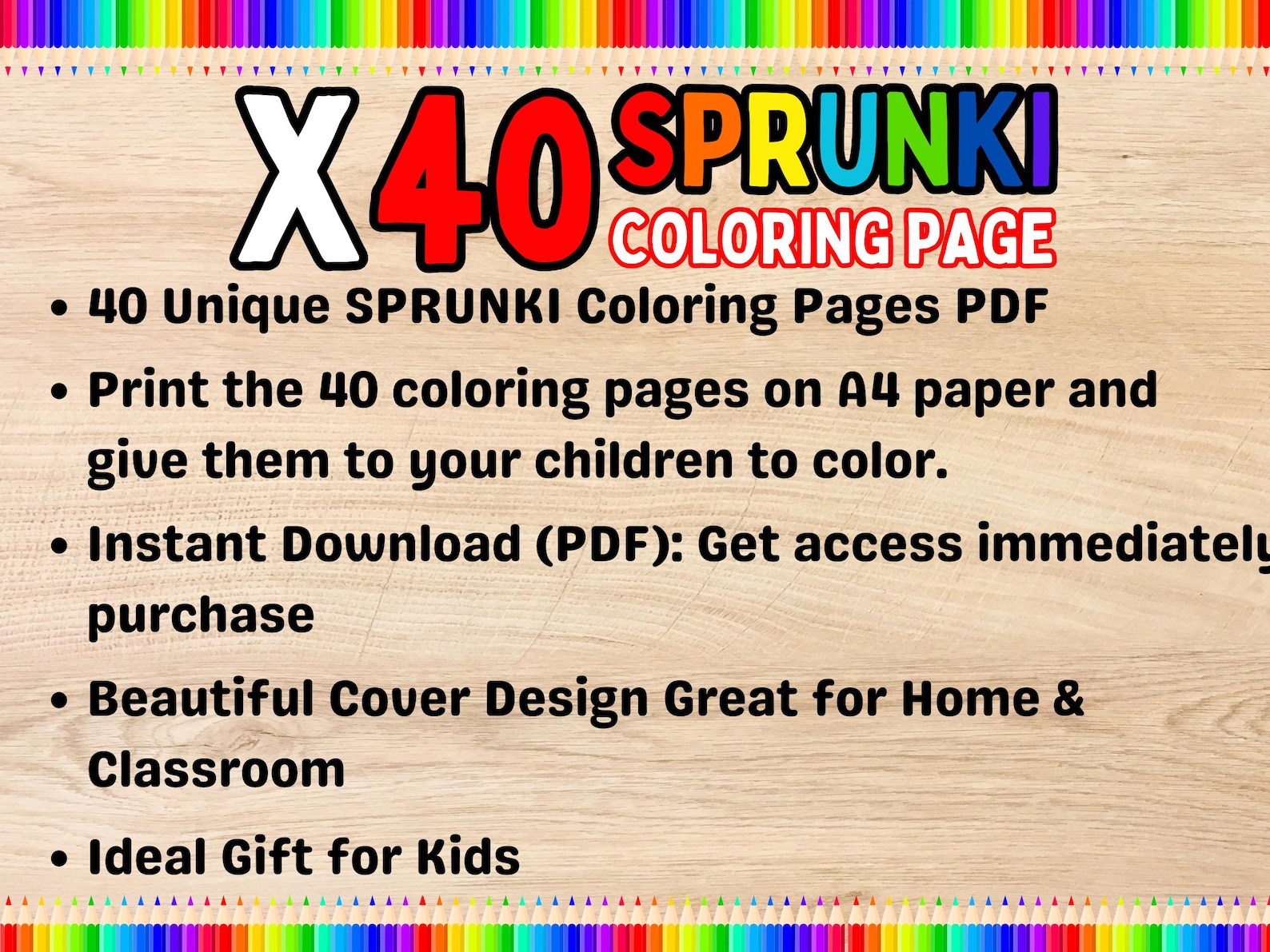 40 Sprunki Characters Printable Coloring Pages A4 Coloring Book Kids ...