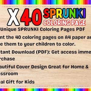 40 Sprunki Characters Printable Coloring Pages A4 Coloring Book Kids ...
