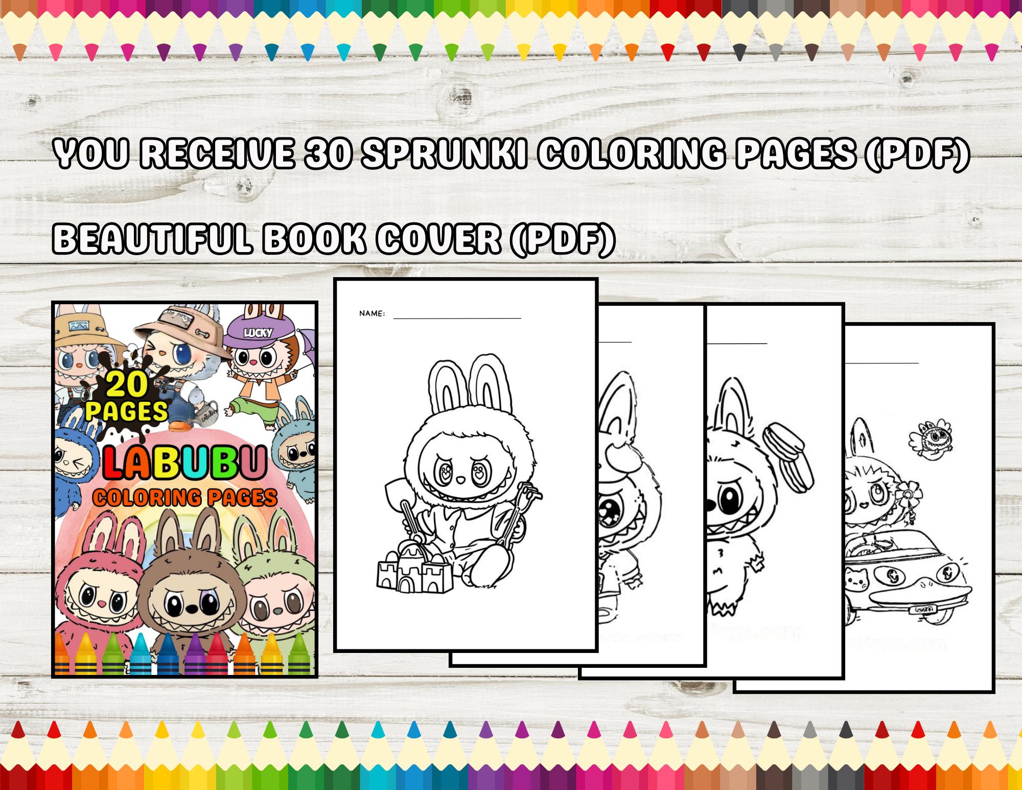 20 LABUBU Coloring Pages Printibal ,cute LABUBU Characters A4 Coloring ...