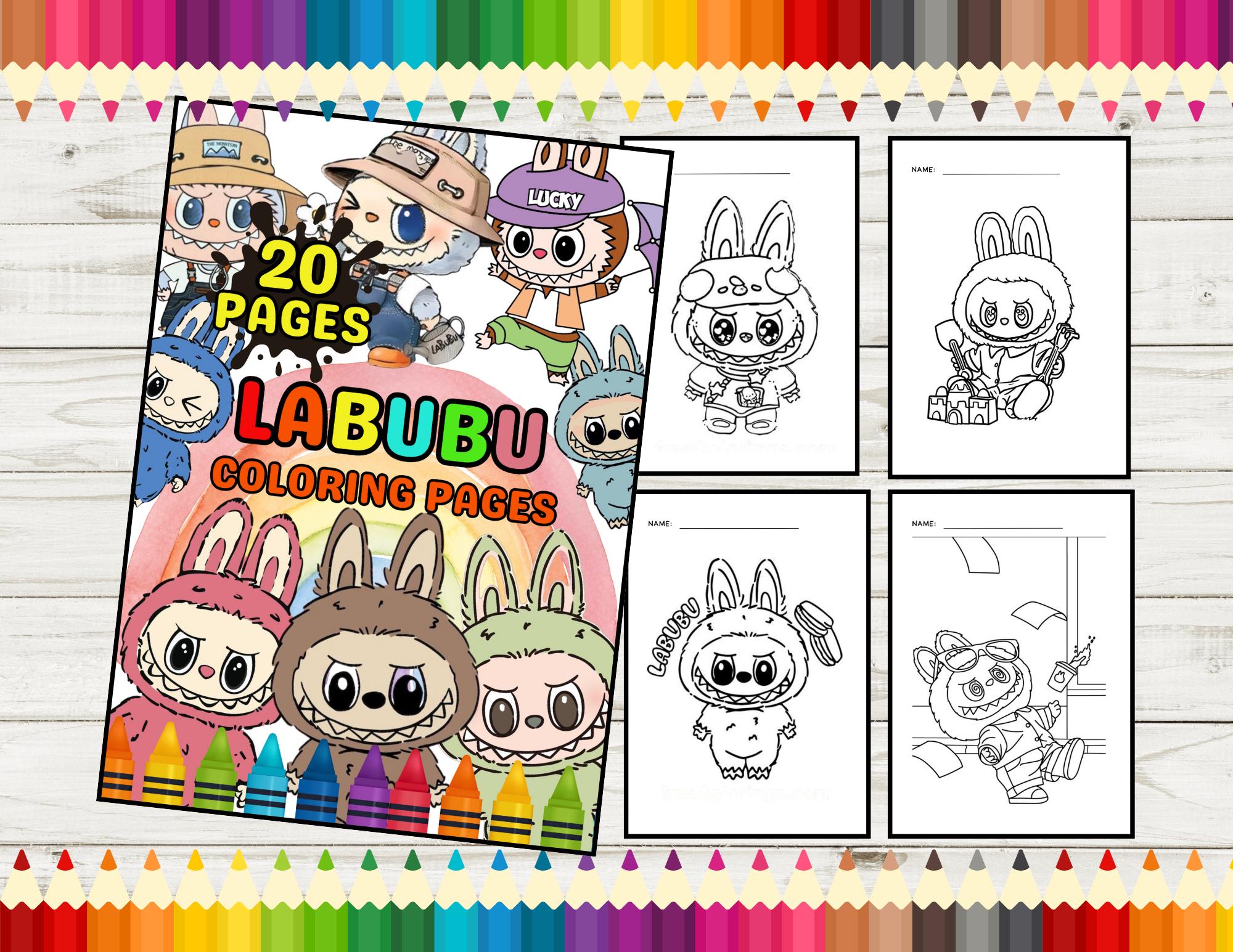 20 LABUBU Coloring Pages Printibal ,cute LABUBU Characters A4 Coloring ...